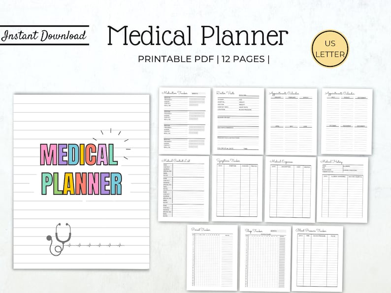 Medical Planner Health Care Binder Doctor Visits Planner | Etsy