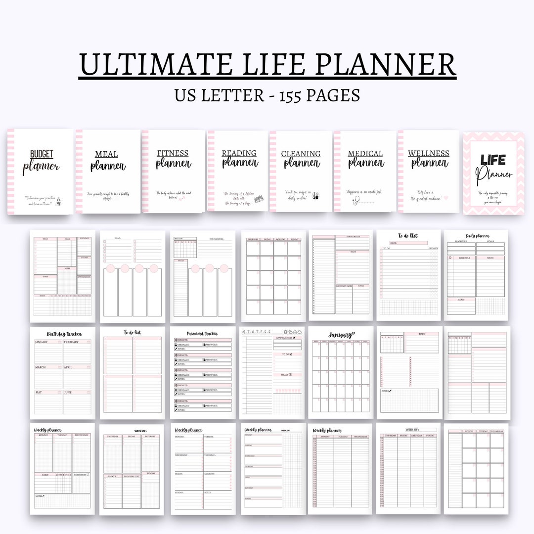 Ultimate Life Planner Bundle: Daily, Weekly, Monthly (PDF) - Etsy