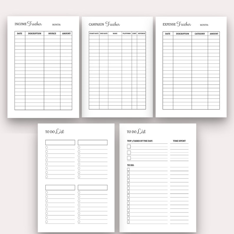 Social Media Planner Printable Facebook Tracker Instagram - Etsy