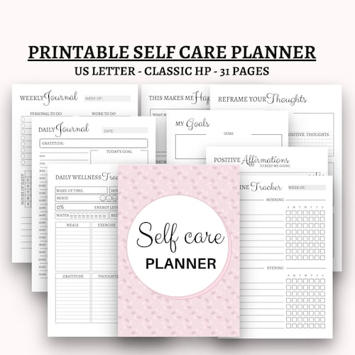 Printable Self-care Journal Printable Wellness Planner - Etsy