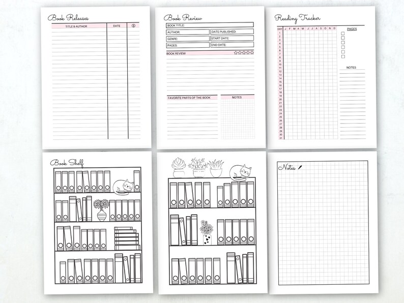 Reading Journal Reading Planner Printable Book Planner Reading - Etsy