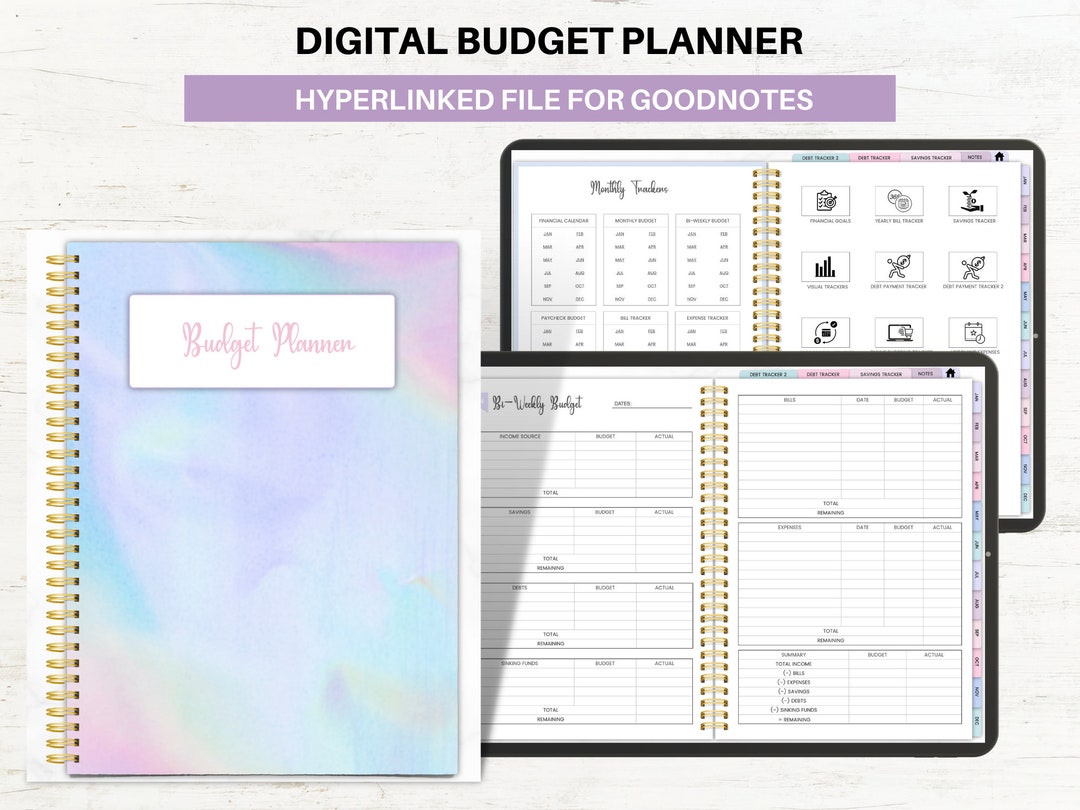 Digital Budget Planner Goodnotes Finance Planner iPad Budget Tracker ...