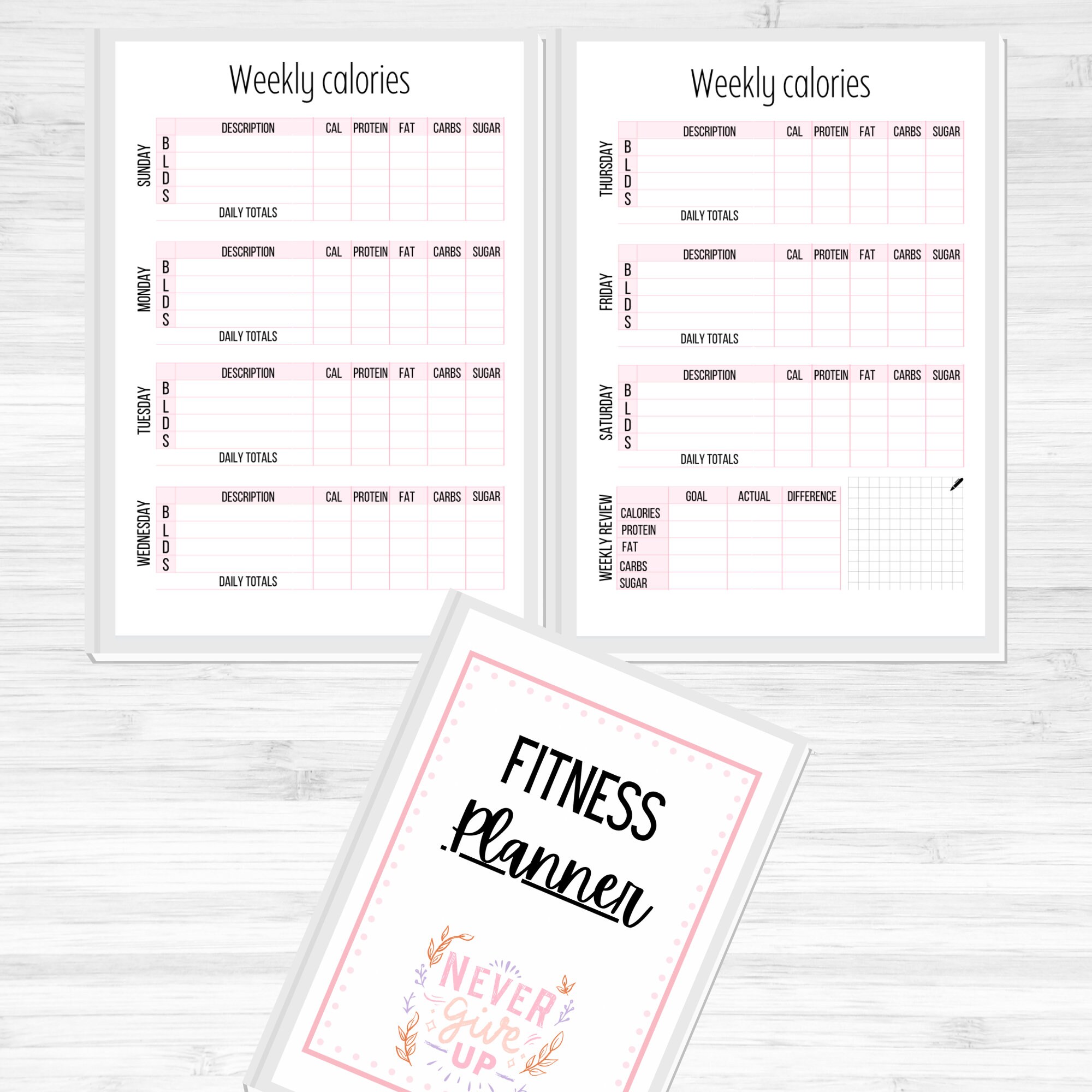 Fitness Planner Workout Journal Weight Loss Tracker Digital - Etsy