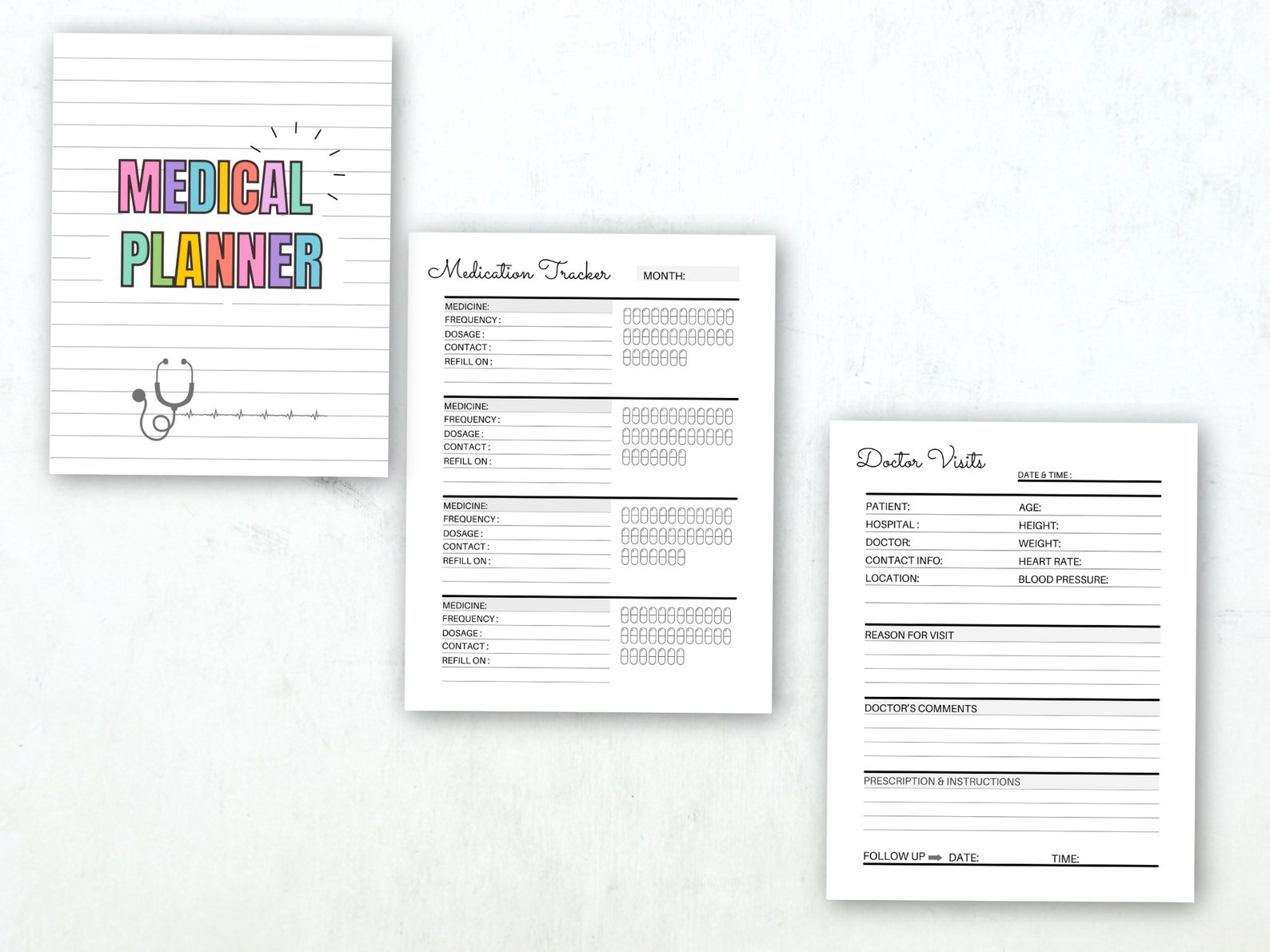 Medical Planner Health Care Binder Doctor Visits Planner | Etsy