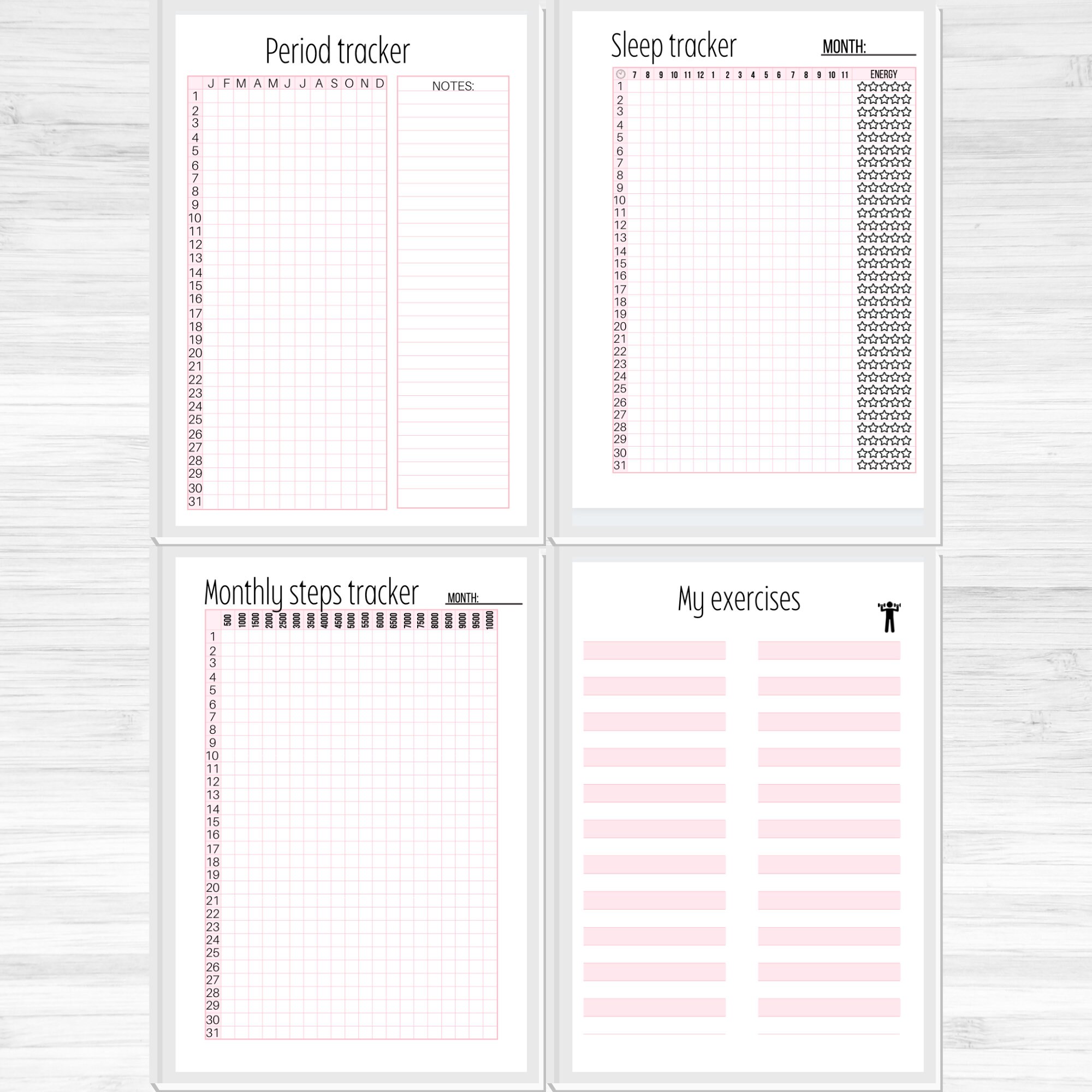 Fitness Planner Workout Journal Weight Loss Tracker Digital - Etsy