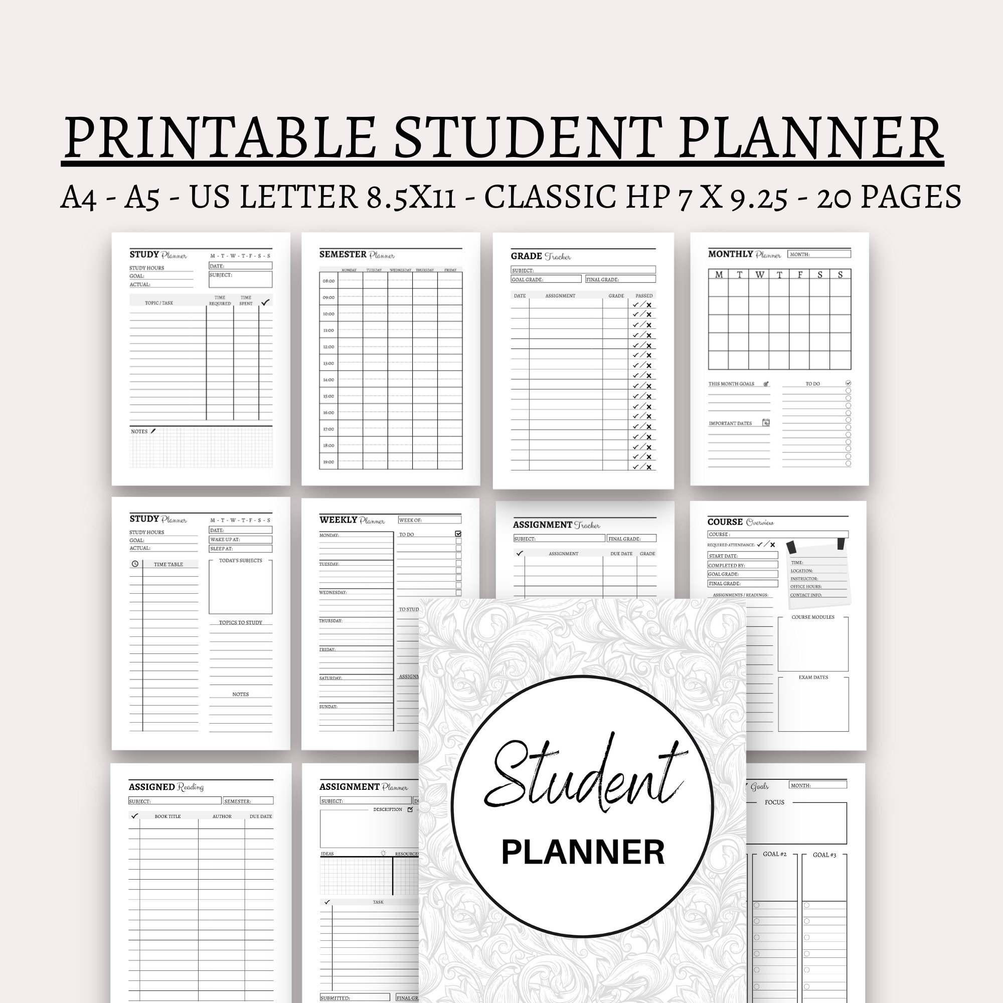 Paper & Party Supplies Study Organizer A5 High School College Home ...