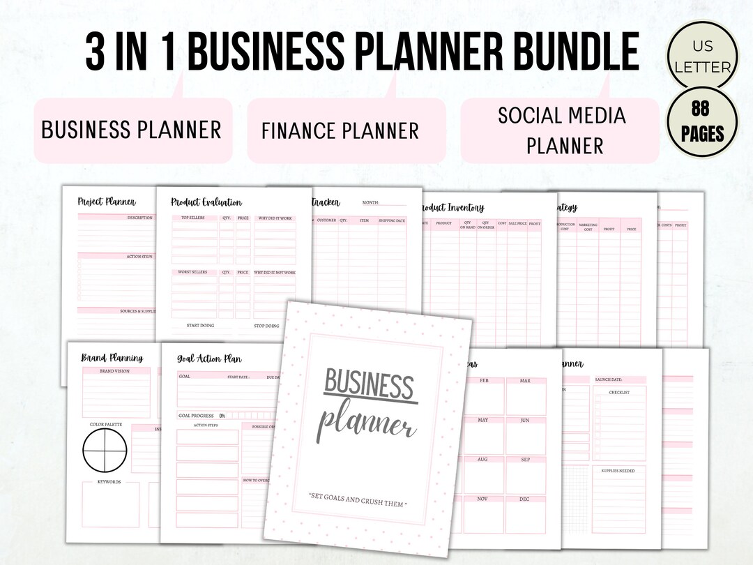 Ultimate Business Planner Bundle: Social Media, Finance (printable PDF ...