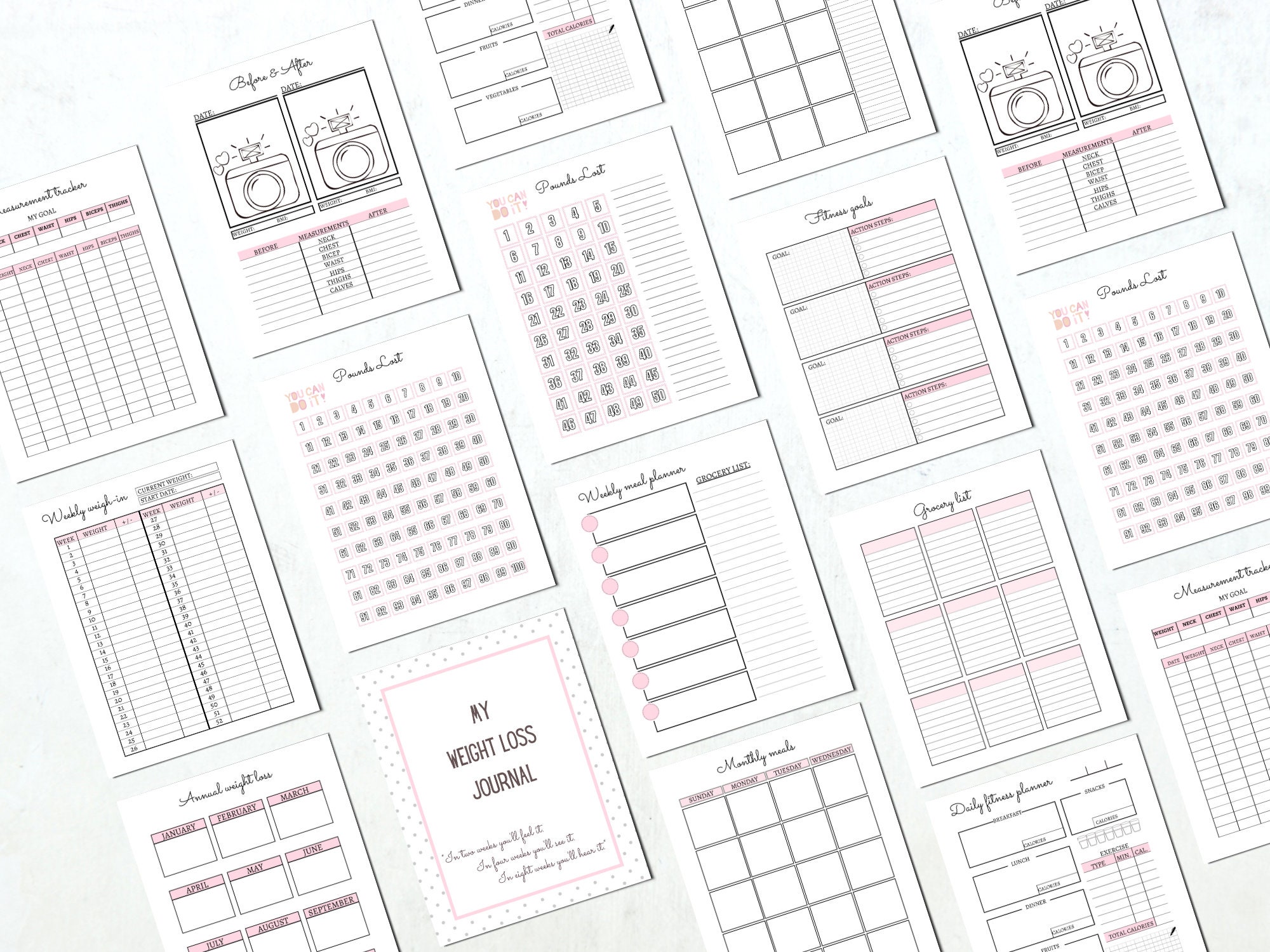 Weight Loss Journal Printable Weight Loss Tracker Pounds Lost Etsy Weight Loss Journal Printable Weight Loss Tracker Pounds Lost Etsy