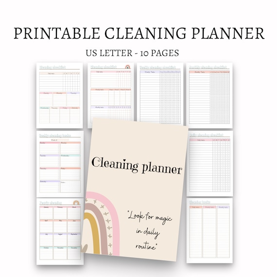Cleaning Planner Printable Daily Weekly Monthly Cleaning - Etsy