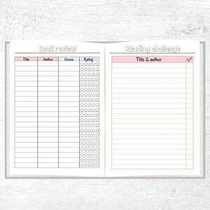 Reading Planner Printable Reading Journal Big Happy Planner Reading ...