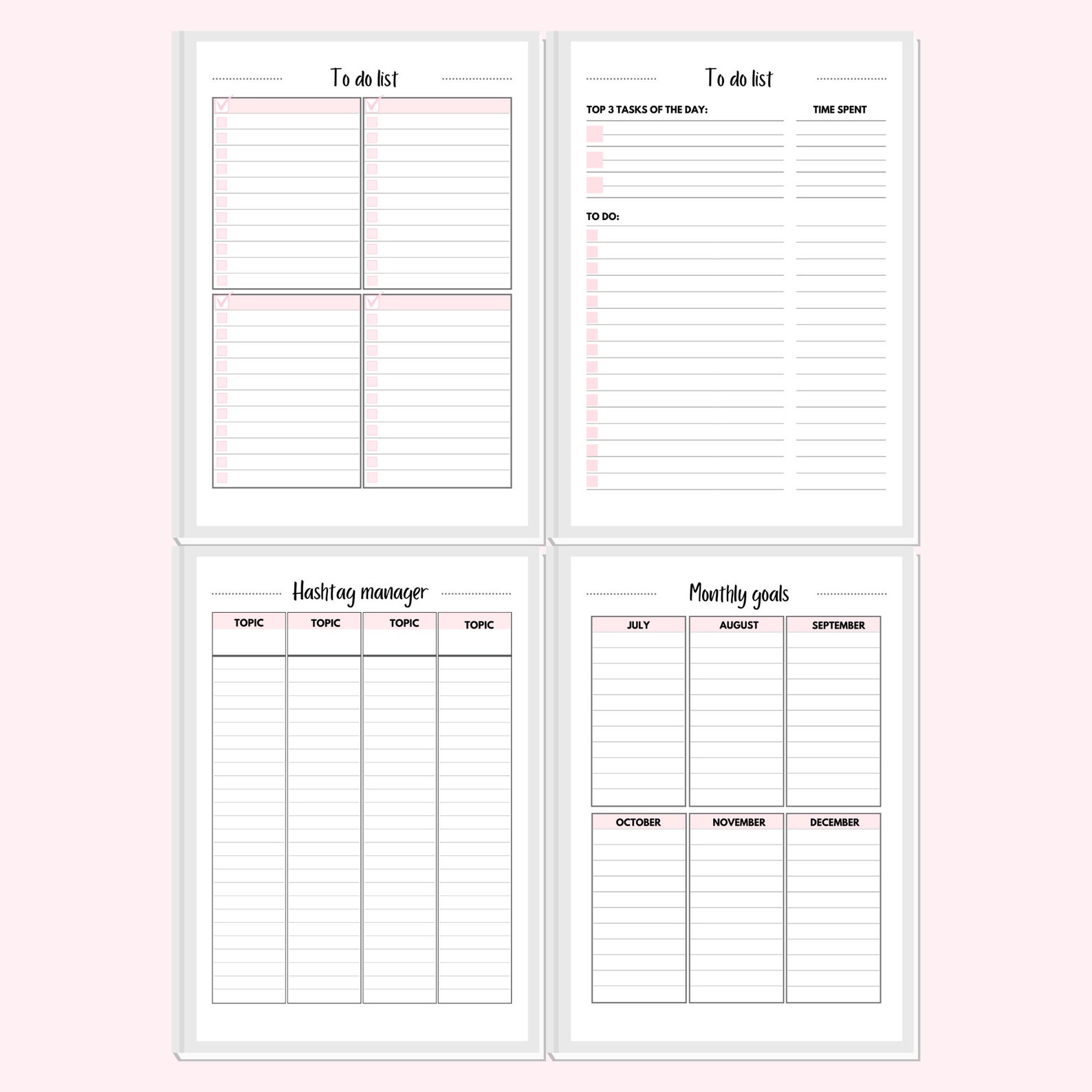 Social Media Planner Printable Facebook Tracker Instagram - Etsy