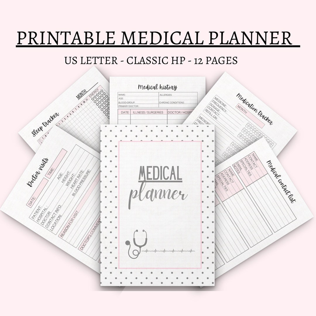Medical Planner Health Care Binder Doctor Visits Planner Health Tracker ...