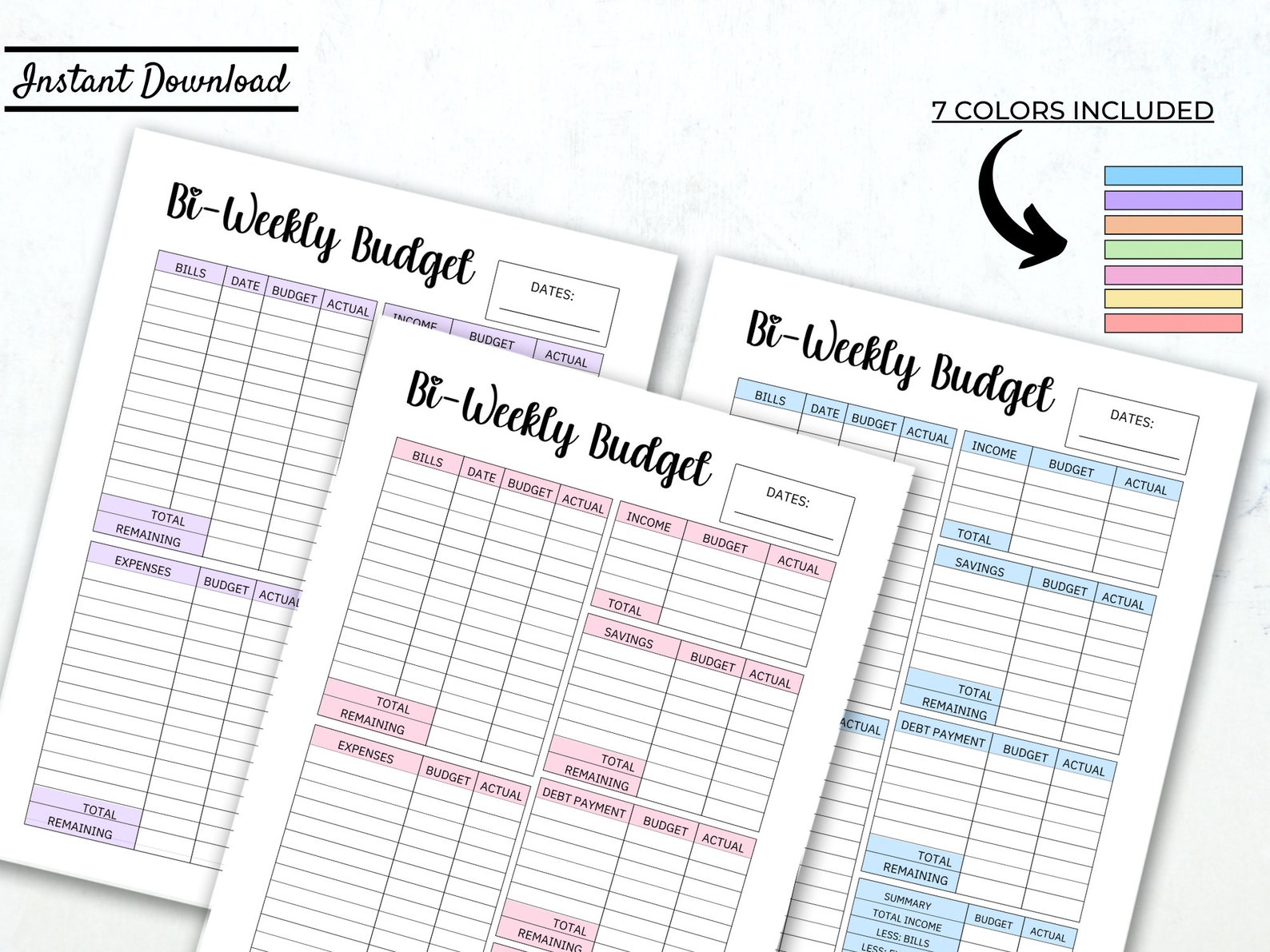 Bi Weekly Budget Planner Printable Planner Budget by Bi Weekly | Etsy