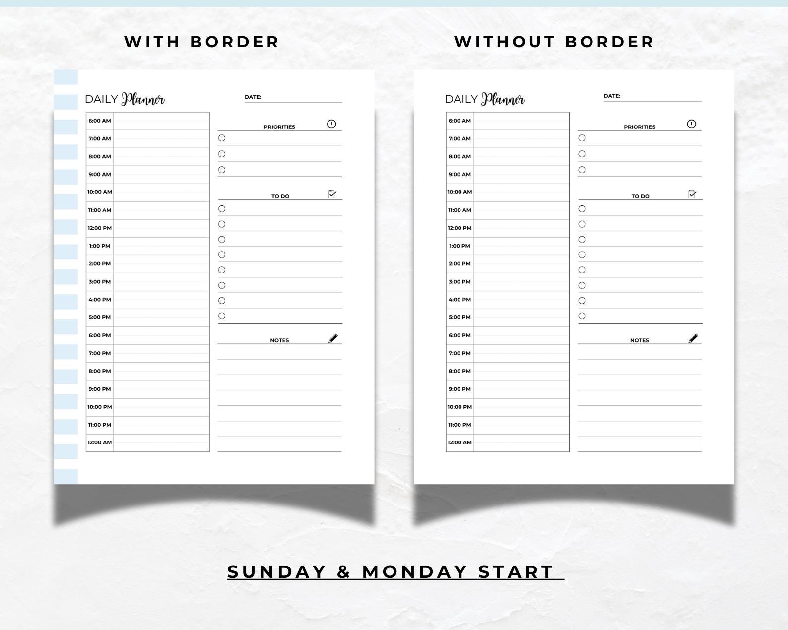 Daily Weekly Monthly Planner Bundle: A4 A5 US Letter, Classic HP ...