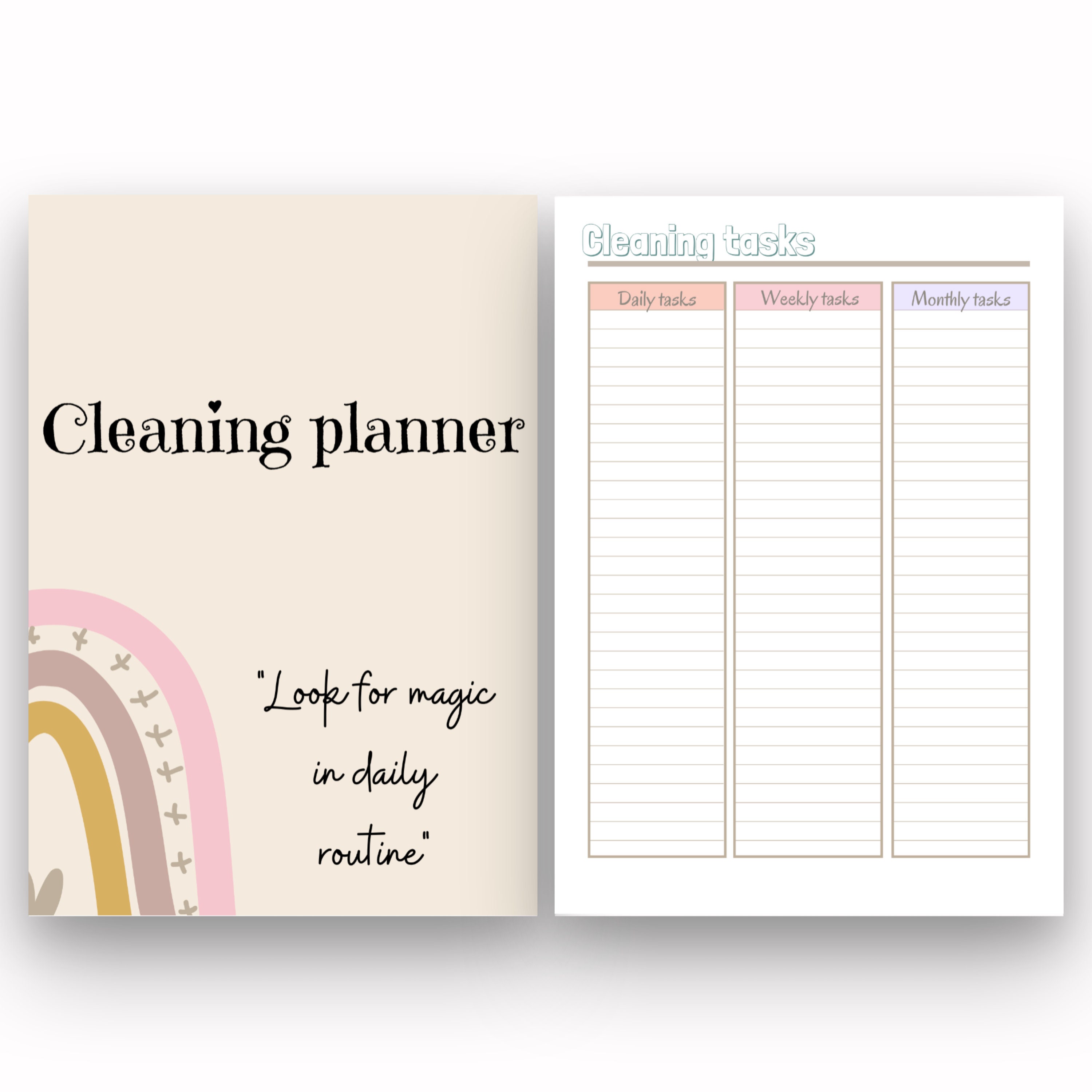 Cleaning Planner Printable Daily Weekly Monthly Cleaning - Etsy