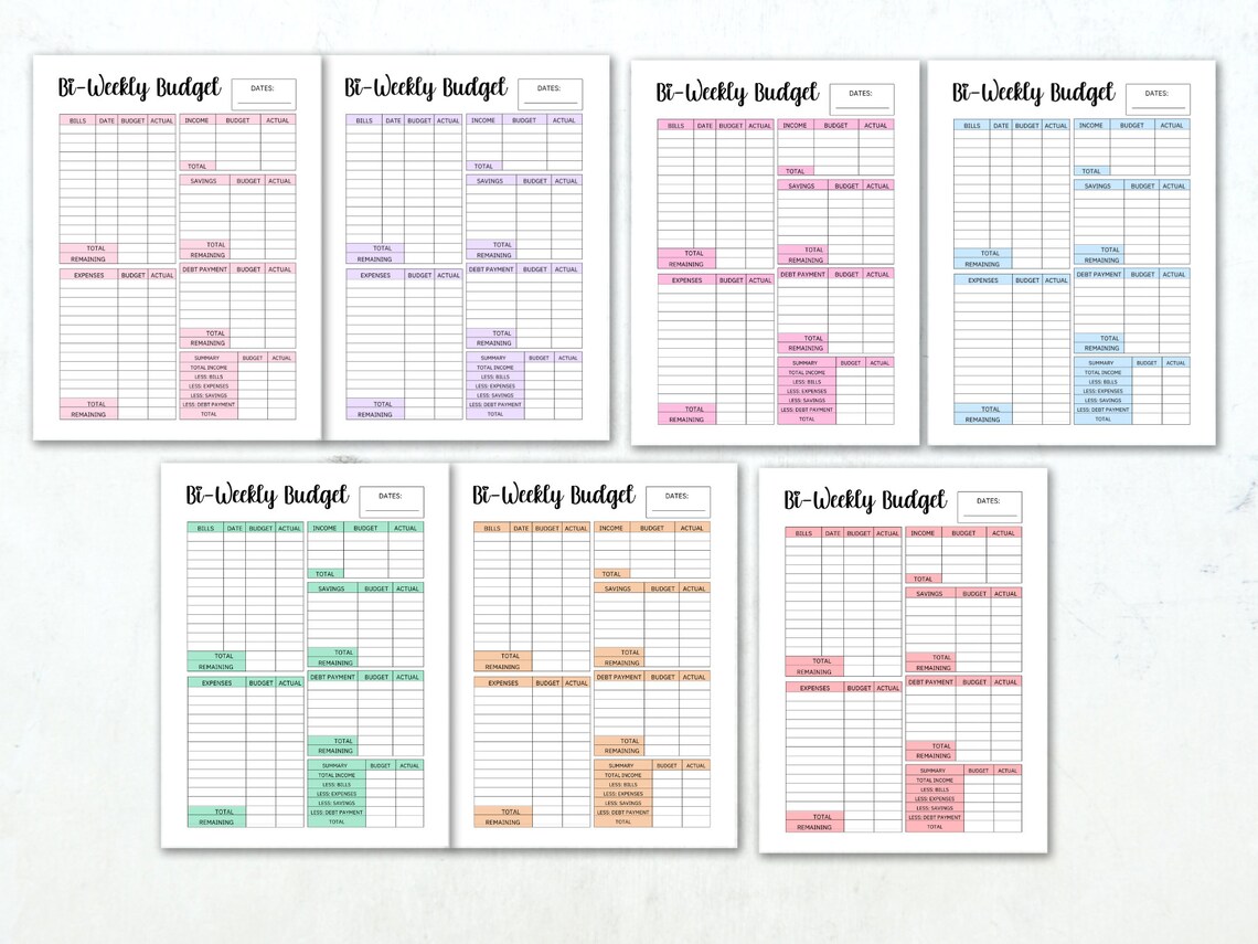 Bi Weekly Budget Planner Printable Planner Budget by Bi Weekly | Etsy
