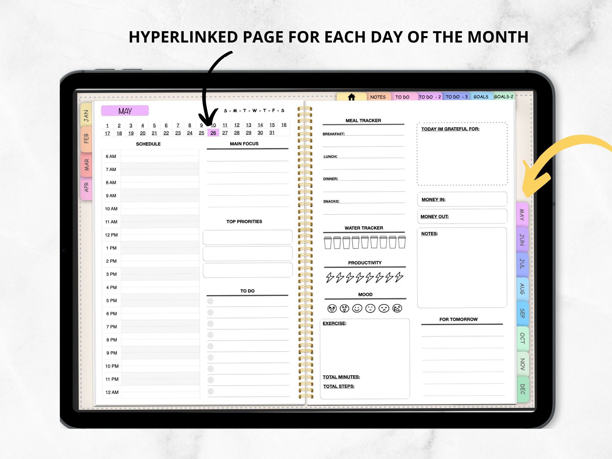 Digital Planner Undated Daily Planner Goodnotes Planner for | Etsy