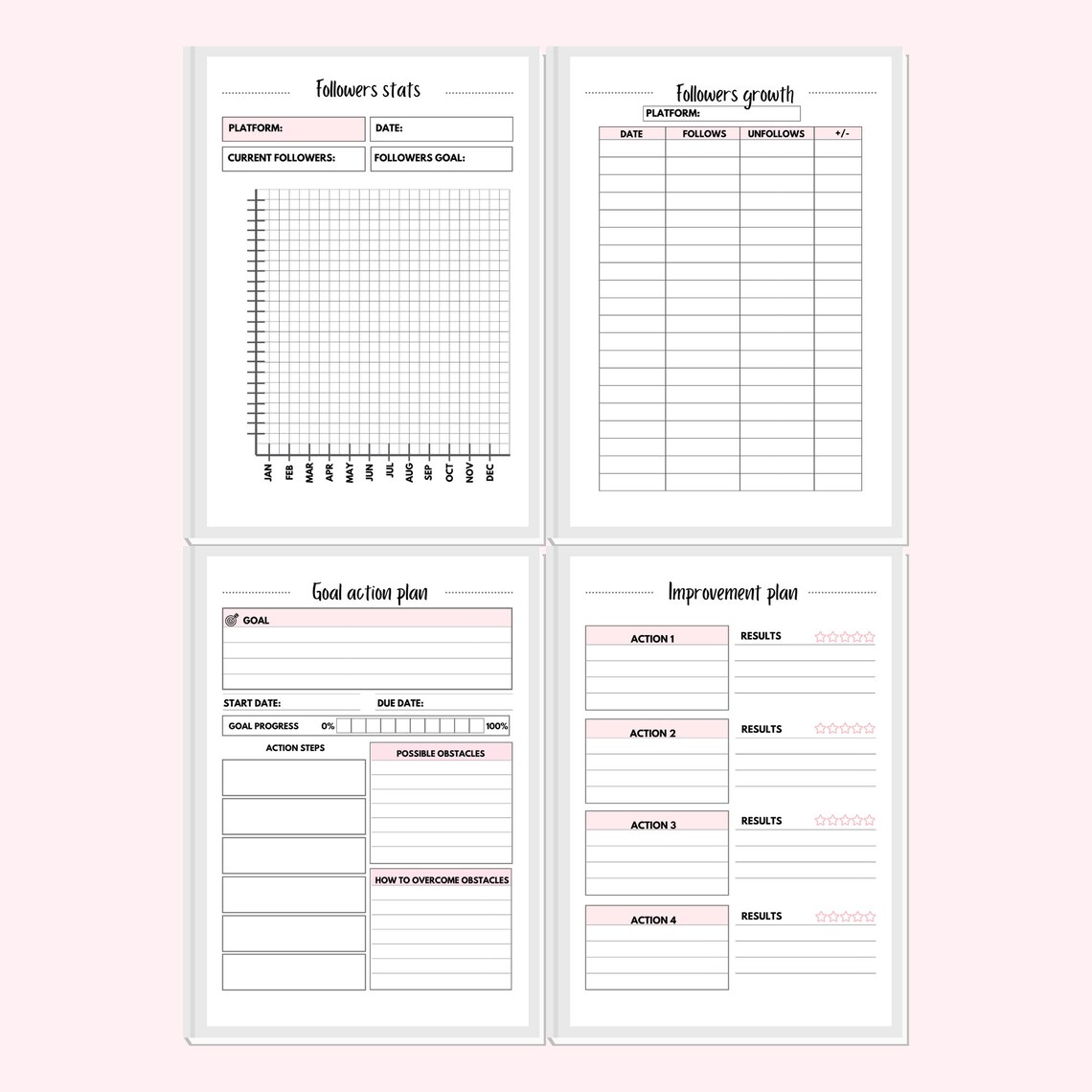 Social Media Planner Printable Facebook Tracker Instagram - Etsy