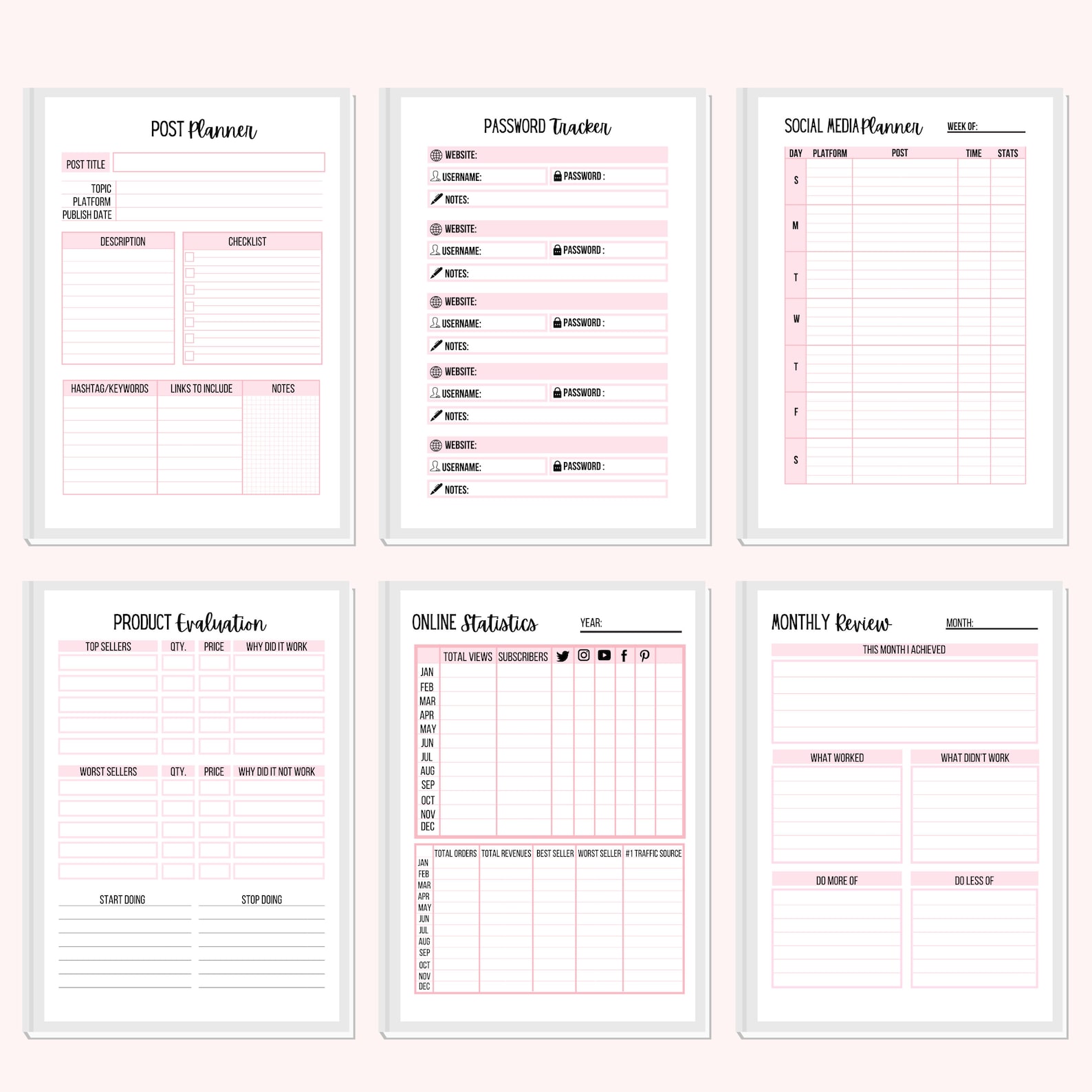Small Business Planner Printable: A4 A5 Business Organizer (PDF) - Etsy