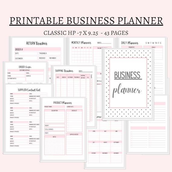 Business Planner Classic Hp Small Business Planner Printable - Etsy