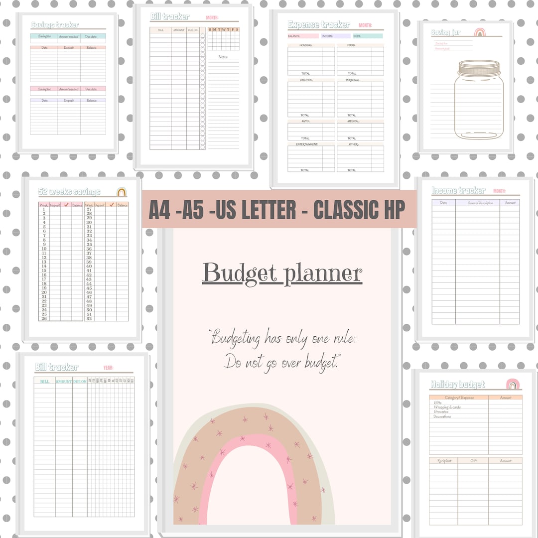 Printable Budget Planner: Monthly Bill, Expense & Savings Tracker ...