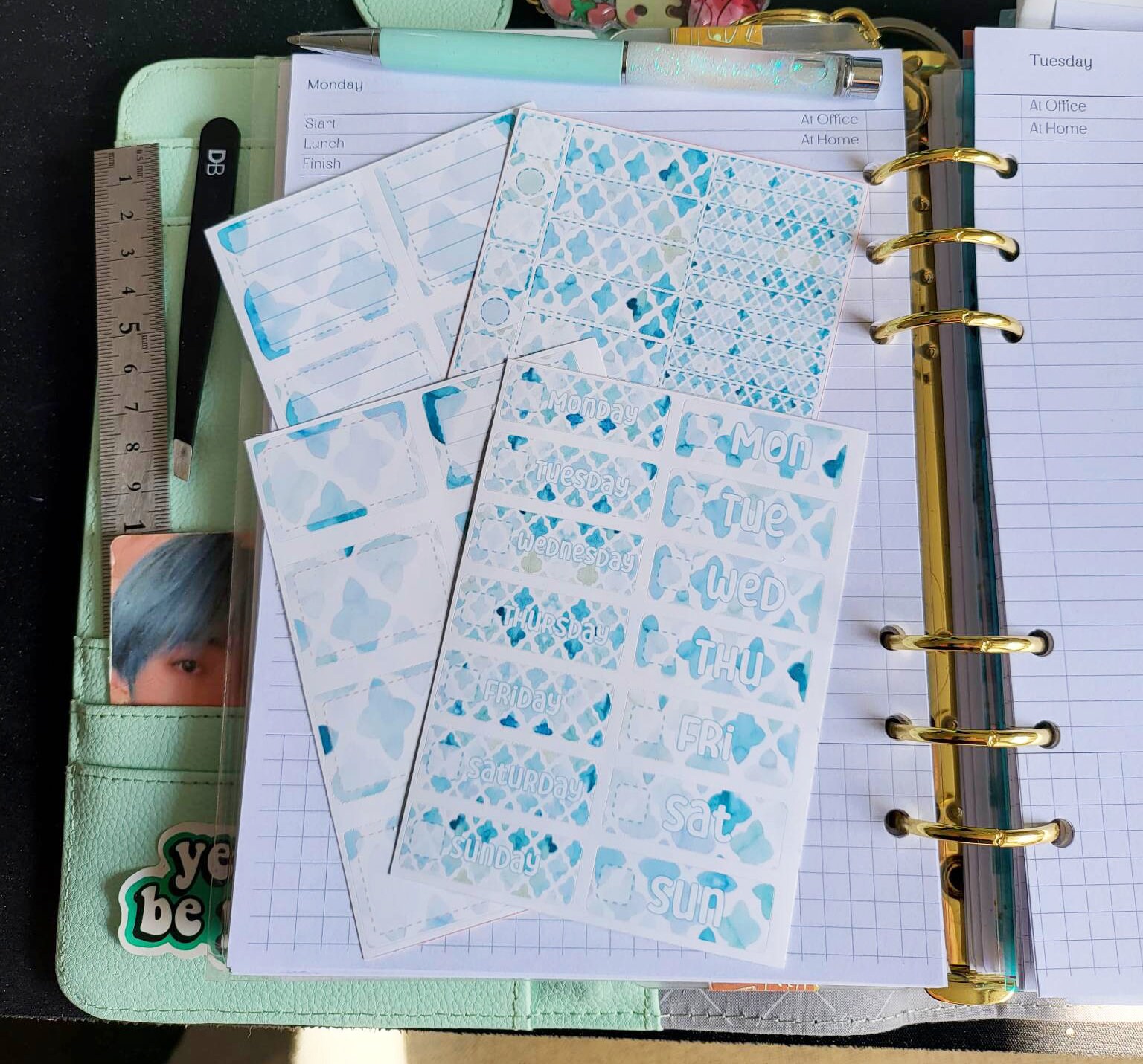 Printable Planner Stickers Week Tabs Note Boxes Flags - Etsy UK