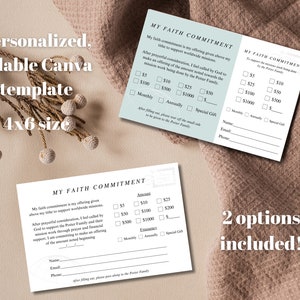 Missionary Printable Pack | Support Card & Pledge Card Templates | 4x6 ...