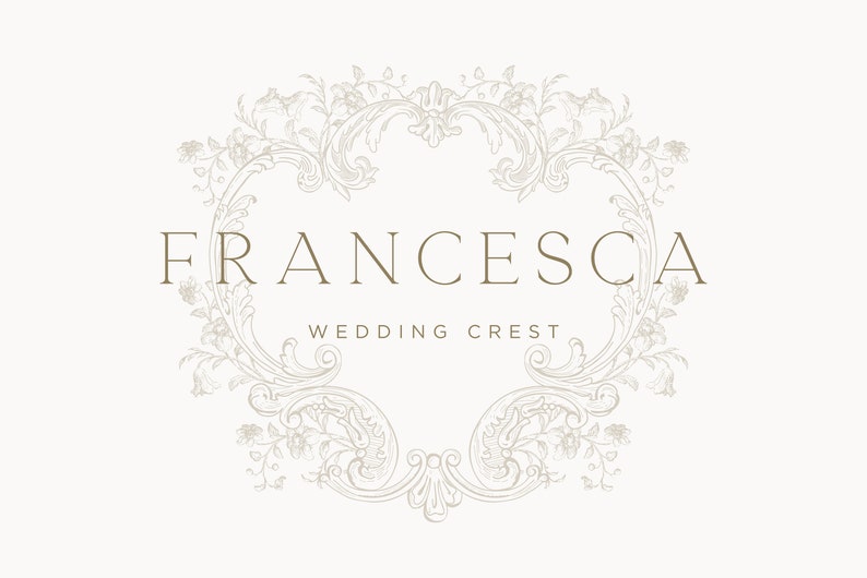 Francesca | Vintage Style Engraved Wedding Crest - Etsy