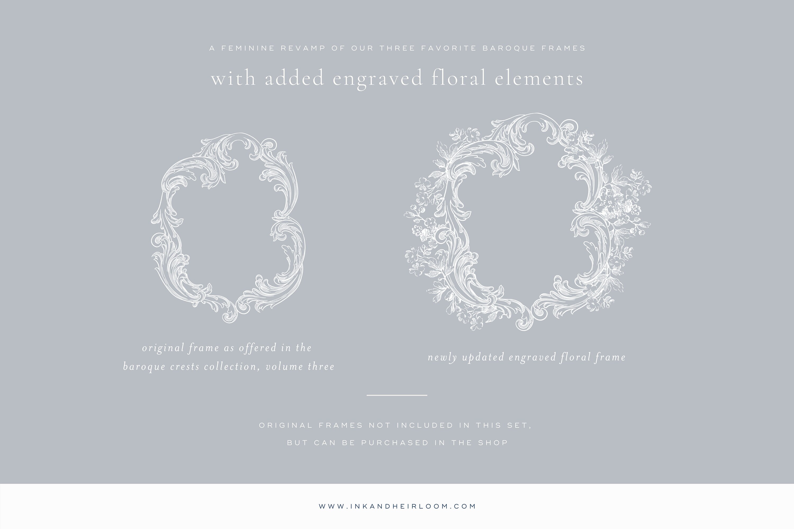 Floral Baroque Crests Vintage Floral Wedding Crests - Etsy