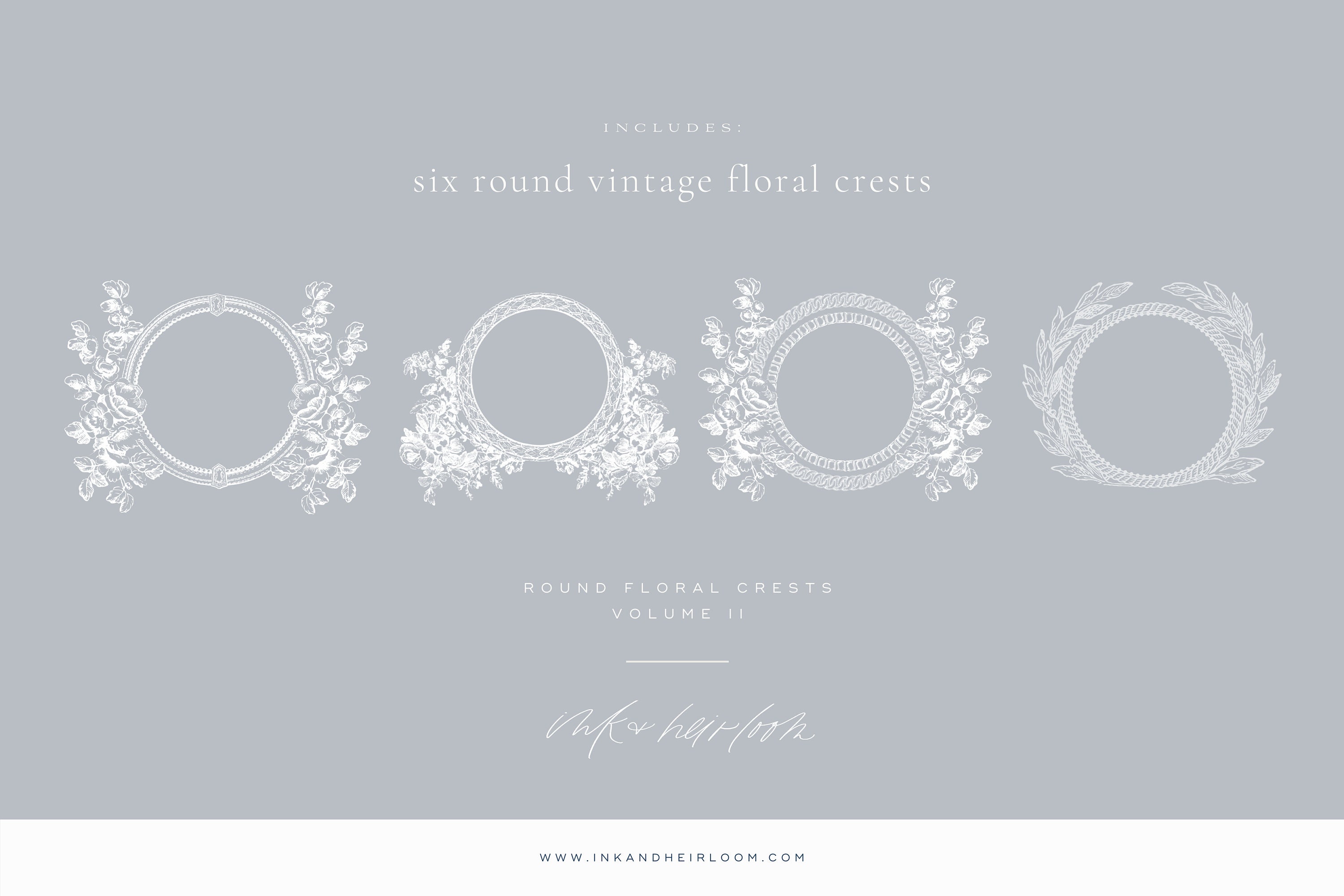 Round Floral Wedding Frames - Engraved - Volume II - Etsy