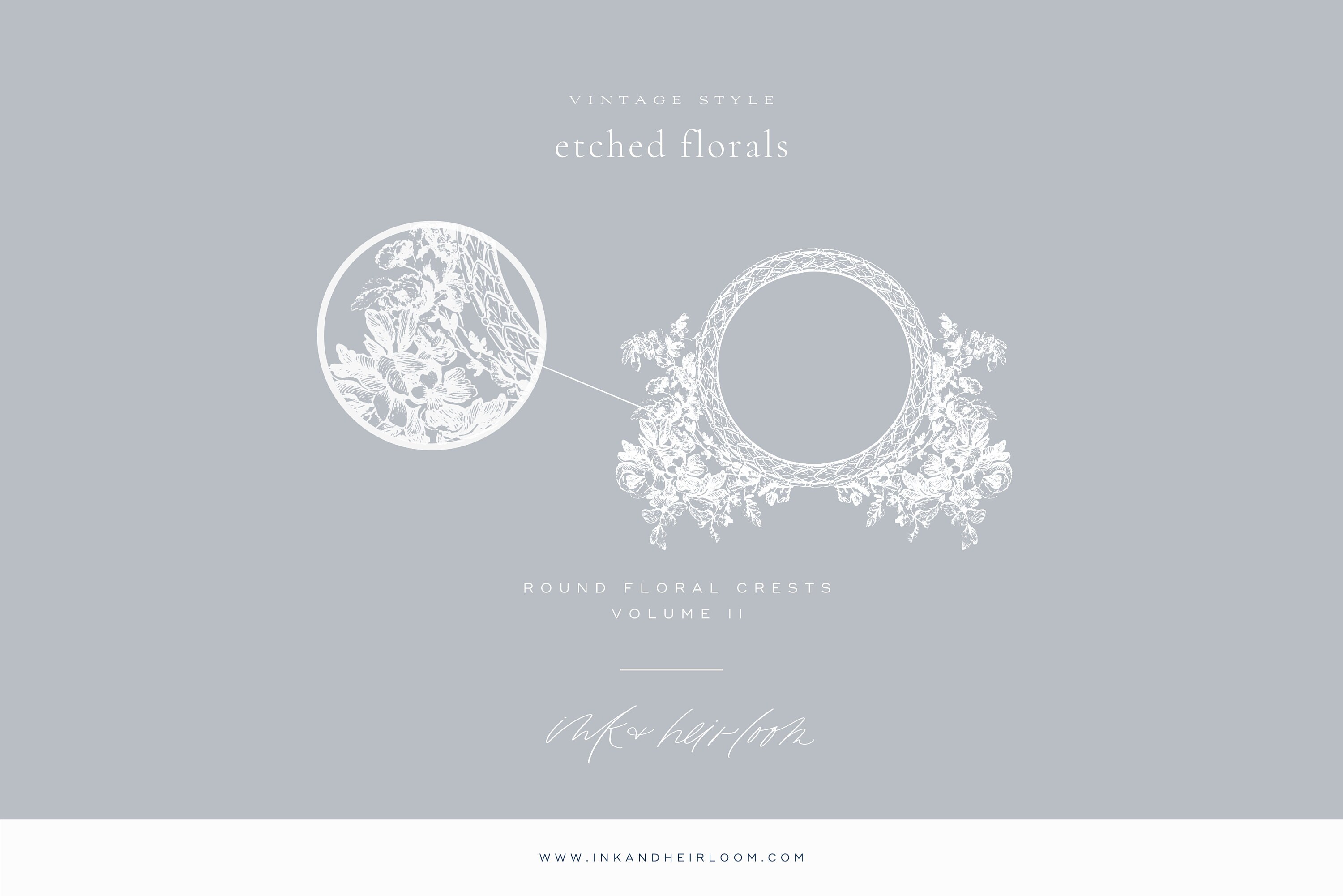 Round Floral Wedding Frames - Engraved - Volume II - Etsy