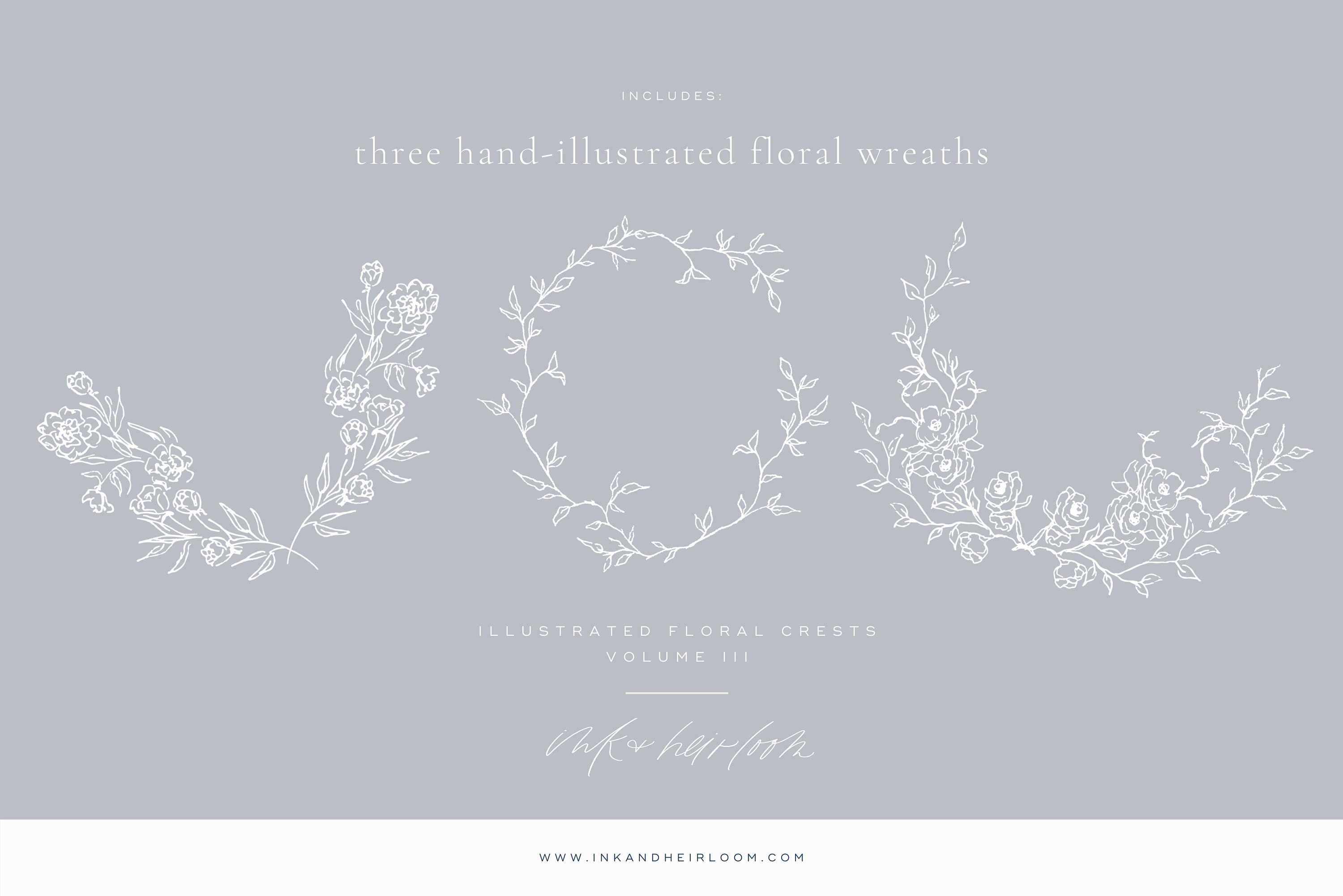 Sketched Botanical Crests Volume III Hand-illustrated Crests - Etsy