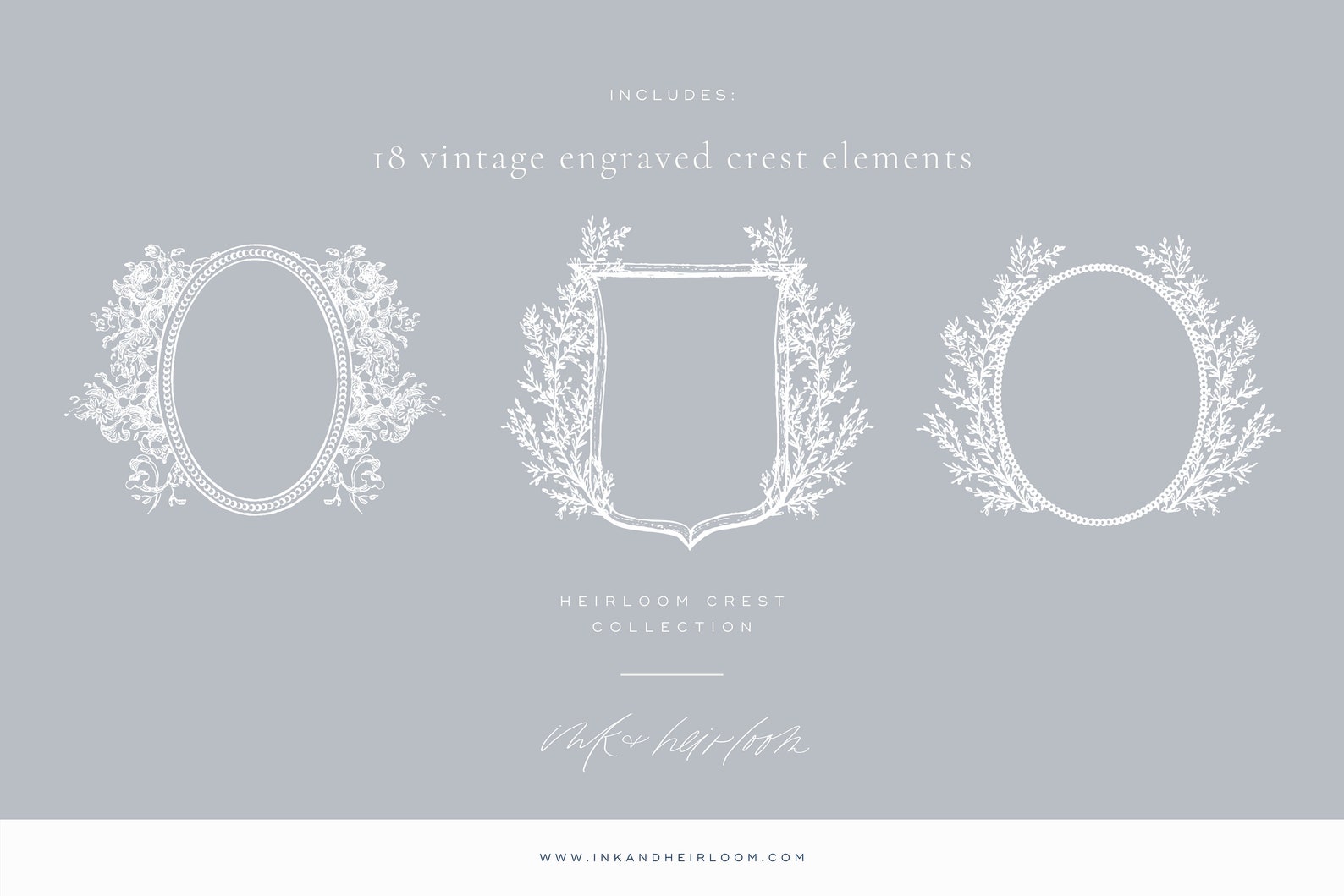 Vintage Floral Crest Mega Set Heirloom Crests Wedding - Etsy