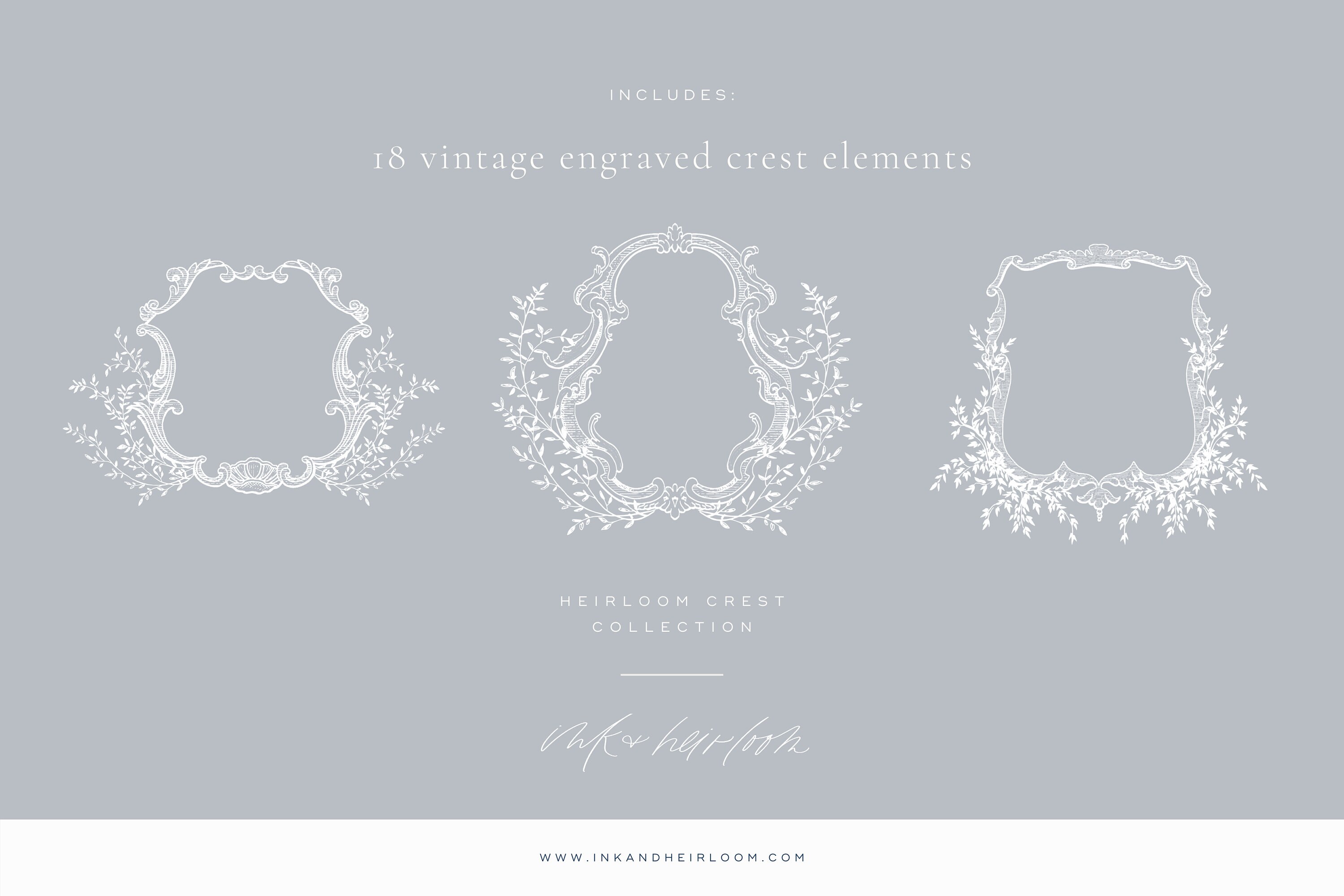 Vintage Floral Crest Mega Set Heirloom Crests Wedding - Etsy