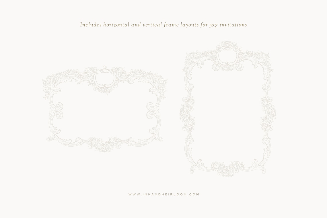 Hand-illustrated Floral Page Frames Wedding Stationery - Etsy