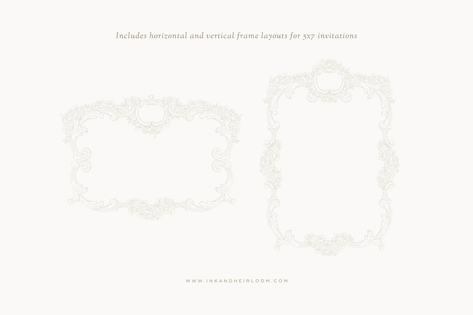 Hand-illustrated Floral Page Frames Wedding Stationery - Etsy