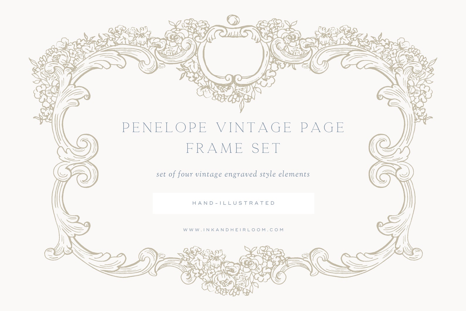 Hand-illustrated Floral Page Frames Wedding Stationery - Etsy