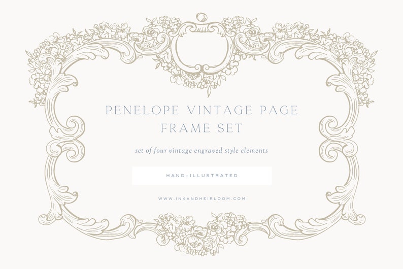 Hand-illustrated Floral Page Frames - Wedding Stationery - Etsy