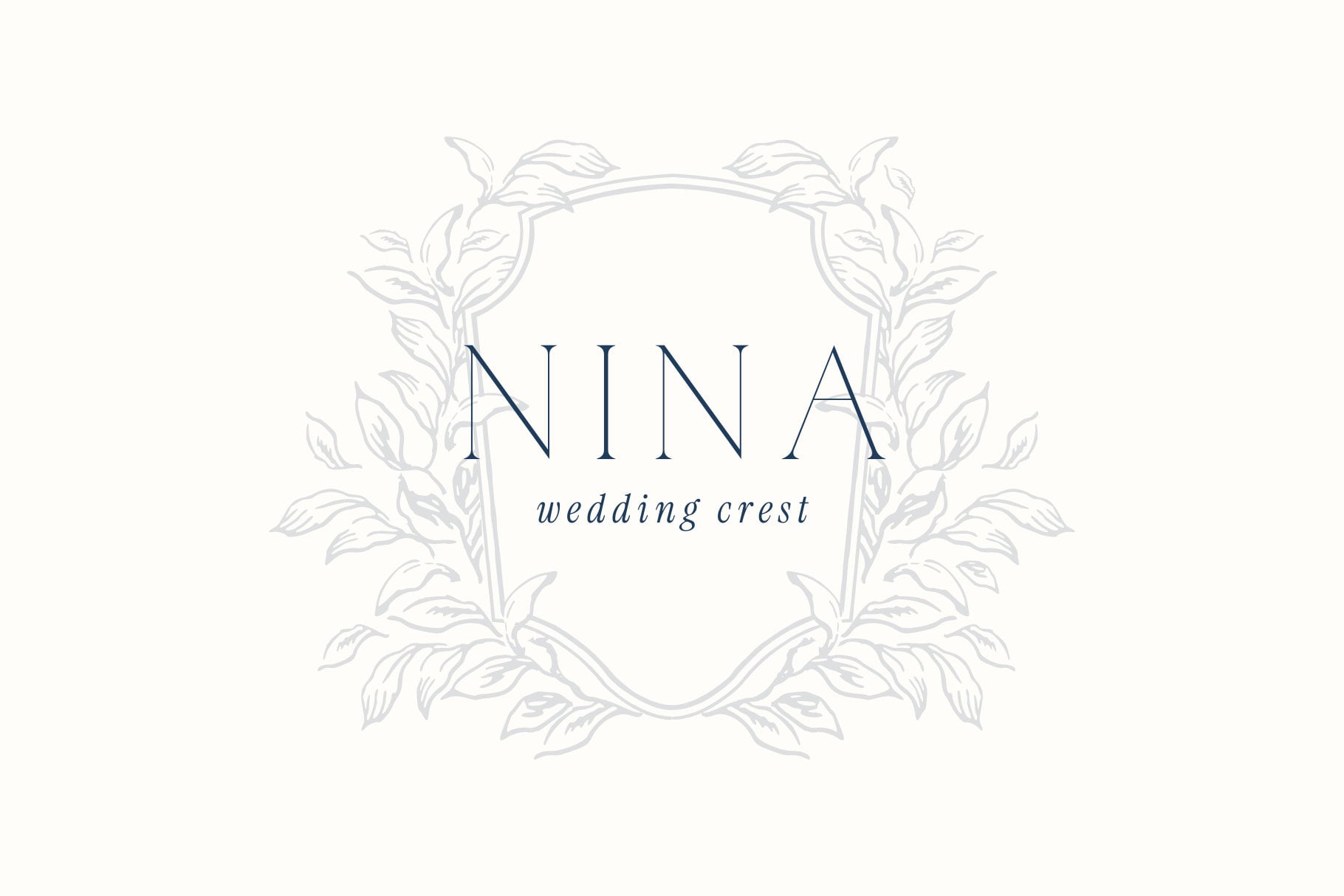 Nina | Hand-illustrated Botanical Wedding Crest - Etsy