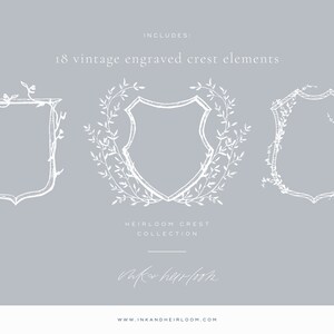 Vintage Floral Crest Mega Set Heirloom Crests Wedding Crest - Etsy