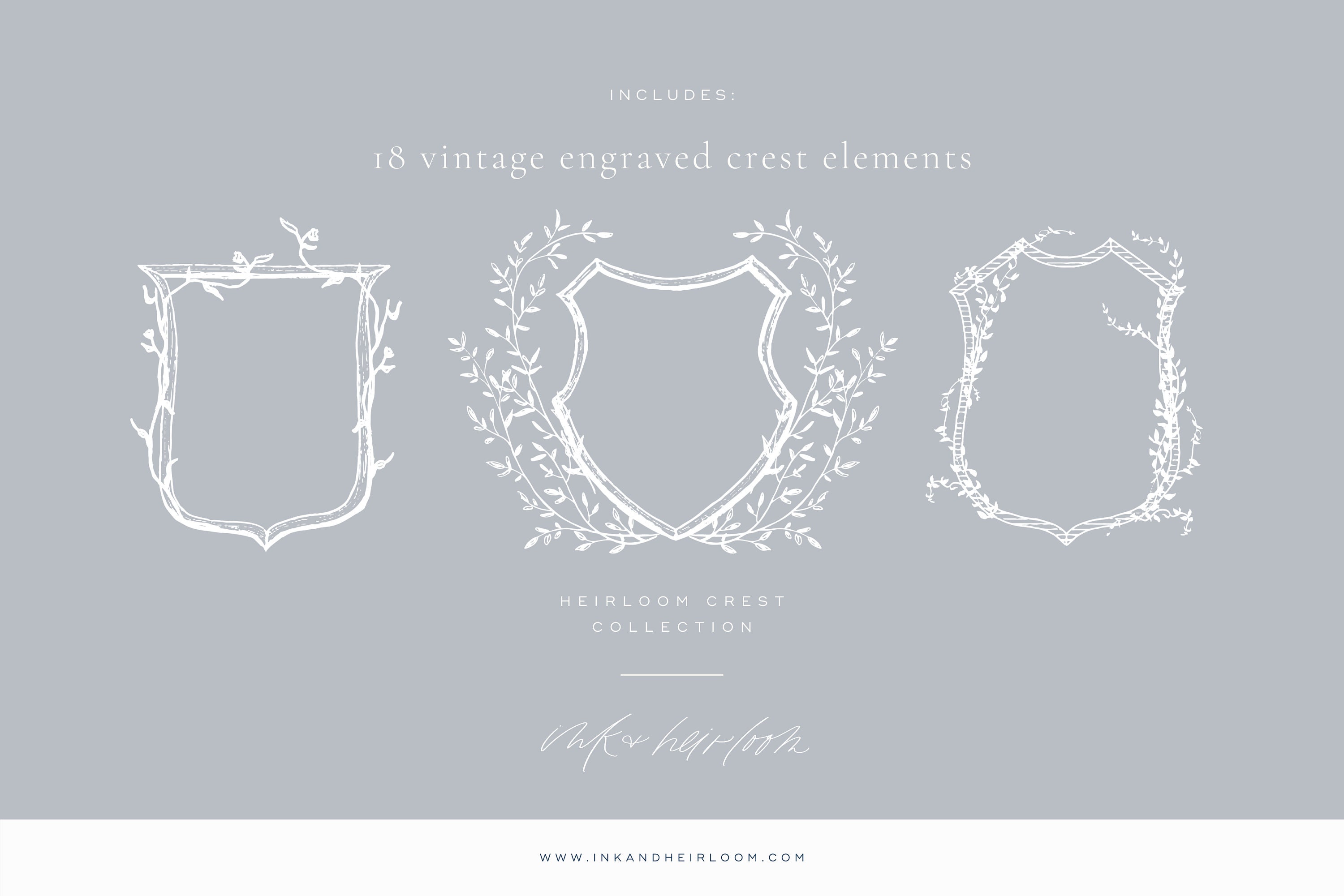 Vintage Floral Crest Mega Set Heirloom Crests Wedding - Etsy