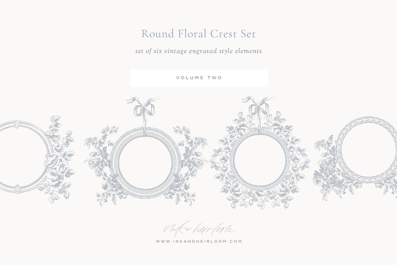 Round Floral Wedding Frames - Engraved - Volume II - Etsy