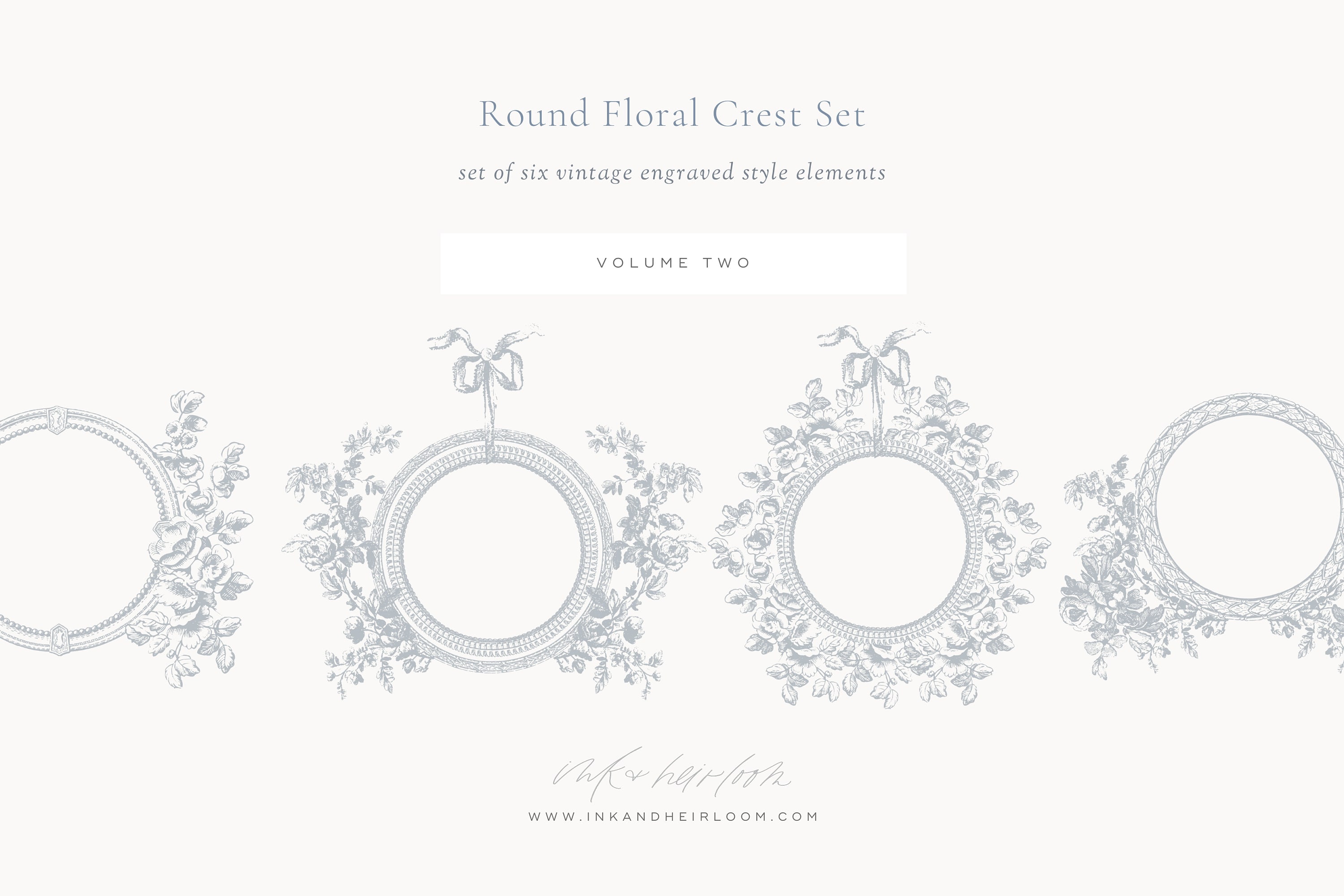 Round Floral Wedding Frames - Engraved - Volume II - Etsy