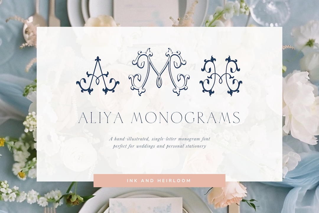 Aliya Monogram Font - Etsy
