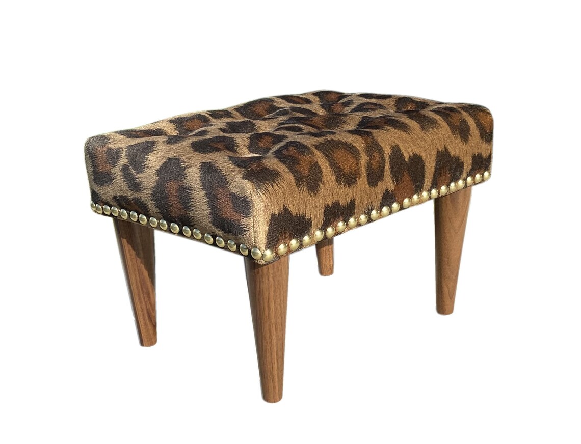 Leopard Print Designer Purse Stool by STYLNN® - Etsy