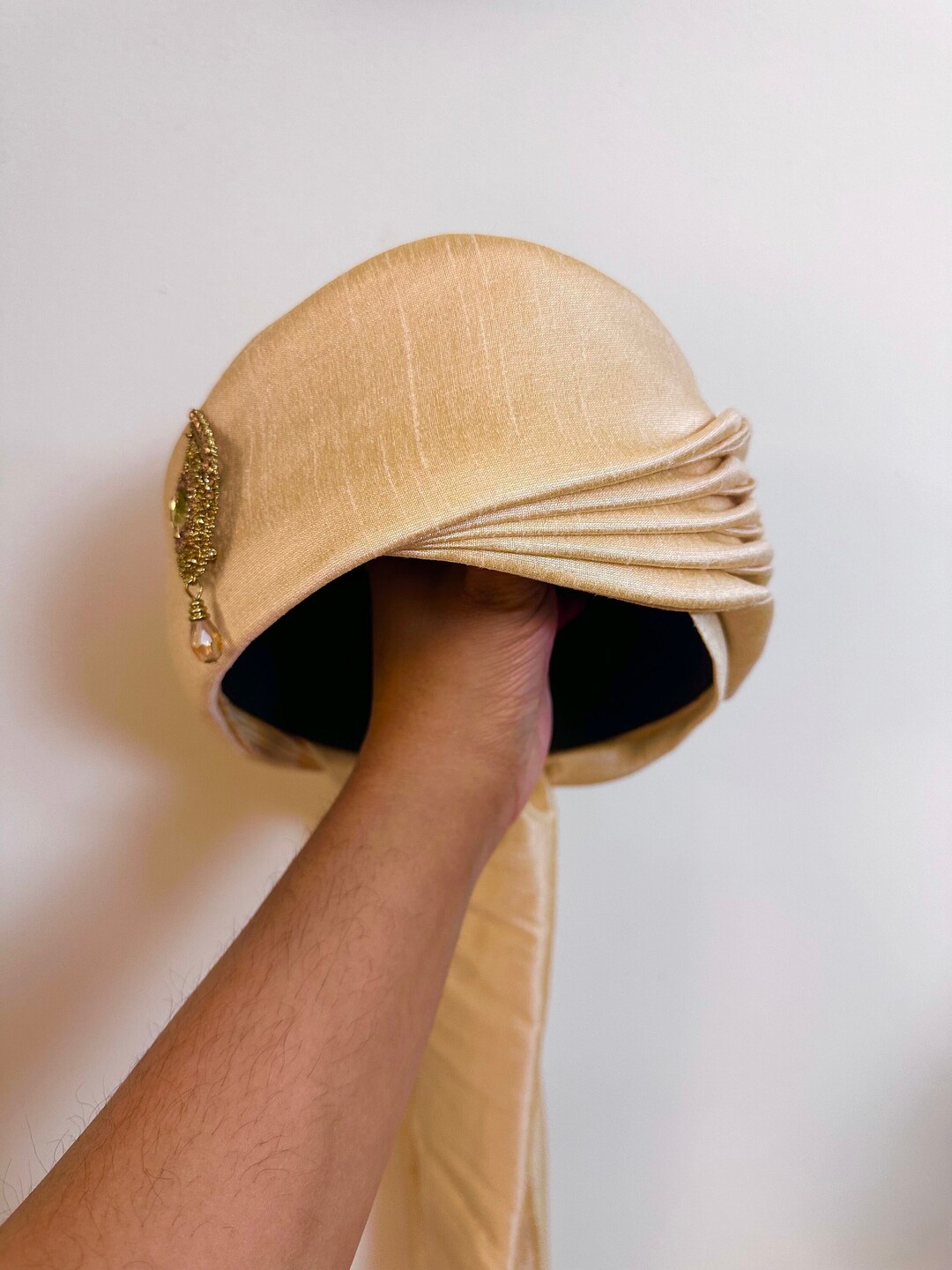 Light Gold CUSTOM MADE Indian Turban for Men, Groom, Pagri Fagri Safa ...