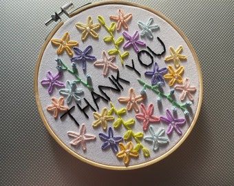 Thank You Embroidery - Etsy