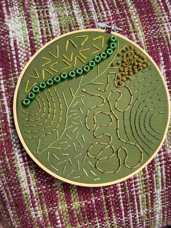 Moss Green 8 inch Embroidery | Etsy