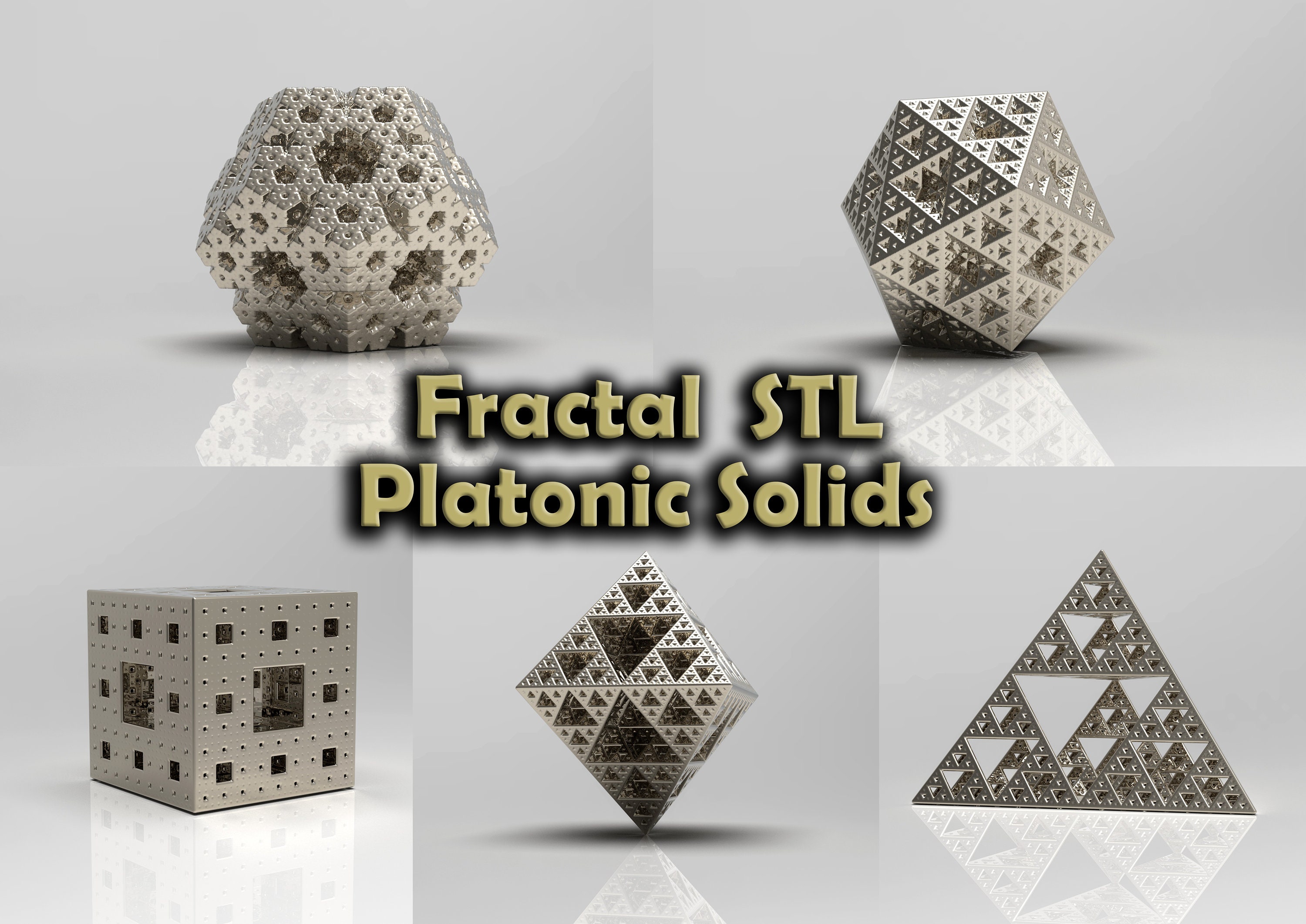Platonic Solids - 3D Fractal STL Files for 3D Printing - Etsy