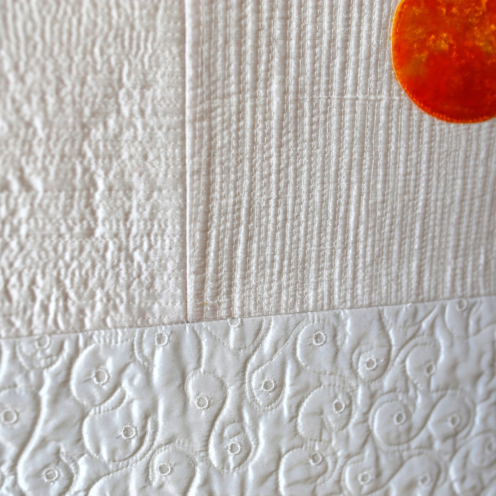 Japandi White Minimalist Quilt Wall Art, Scandinavian Monochrome ...